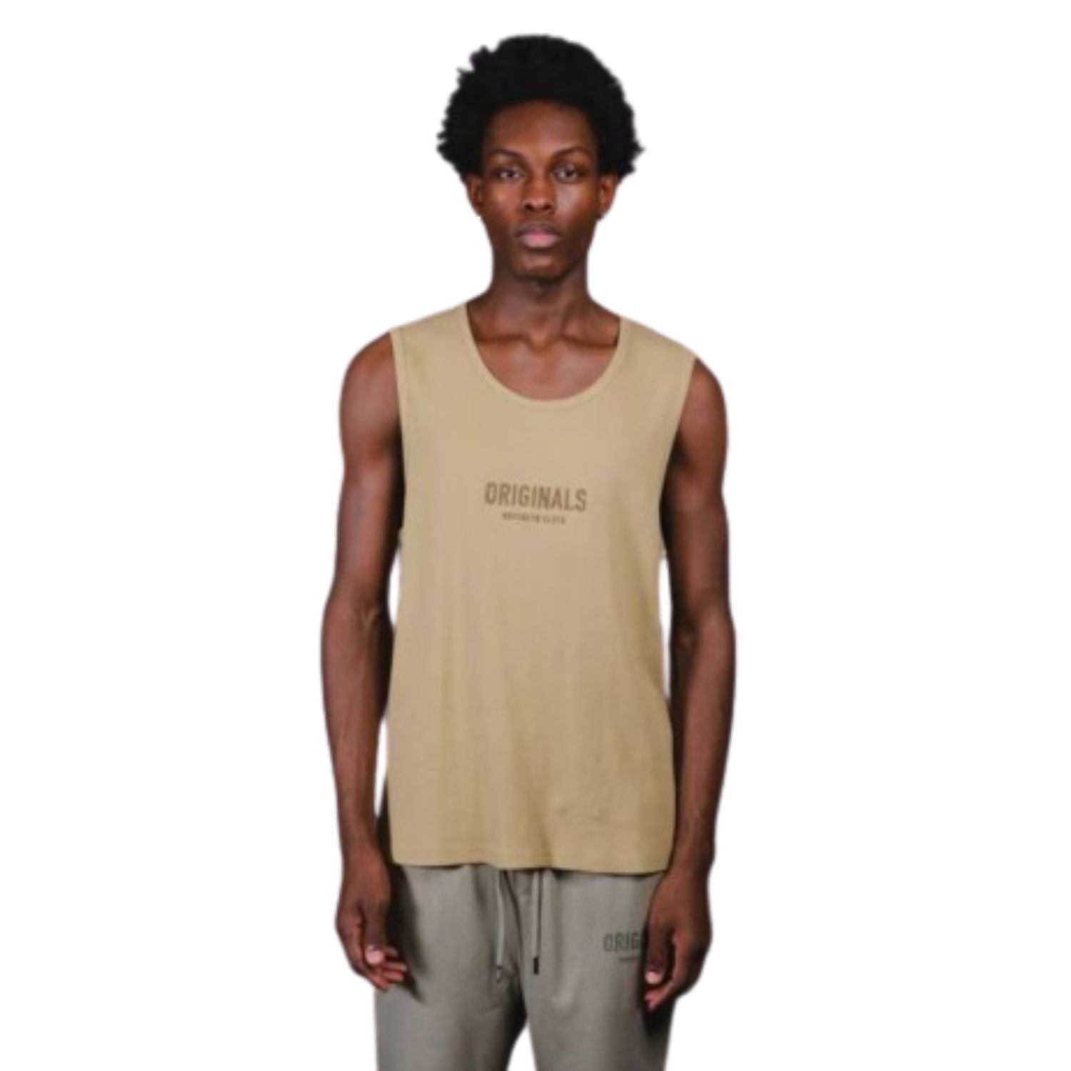 Brooklyn Cloth Originals Men's Ribbed Tank,Relaxed Fit,U-Neck,Dropped ...