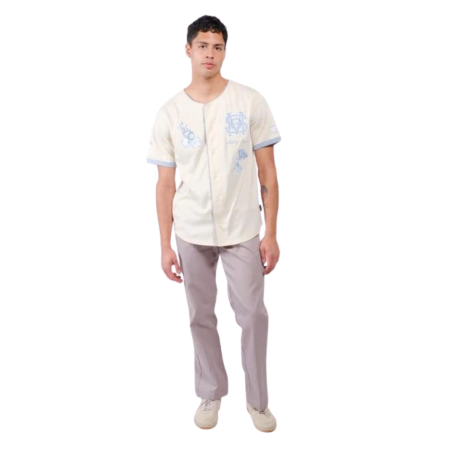 Brooklyn Cloth State of Mind Baseball Jersey, Cream Color, Short Sleeve Mesh Tee, for Men ...