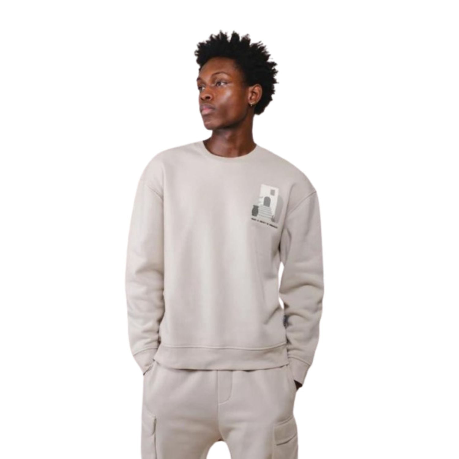 Brooklyn Cloth Thank You Have a Nice Day Crew Neck Sweatshirt, Sand ...