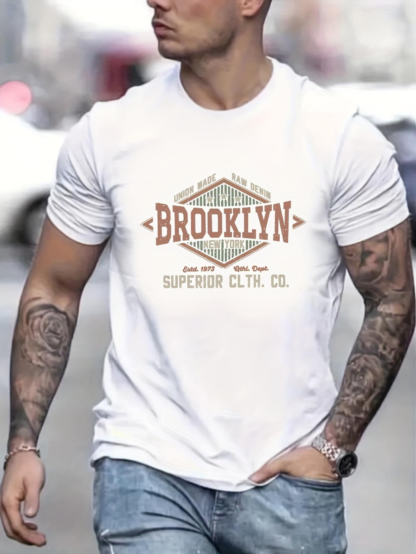 Brooklyn Graphic s For Male, Casual Relaxed T-shirts For Summer Street Leisurewear Tee For Adult ...