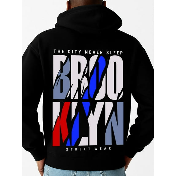Brooklyn Hoodie funny hoodies for men machine washable black Casual ...