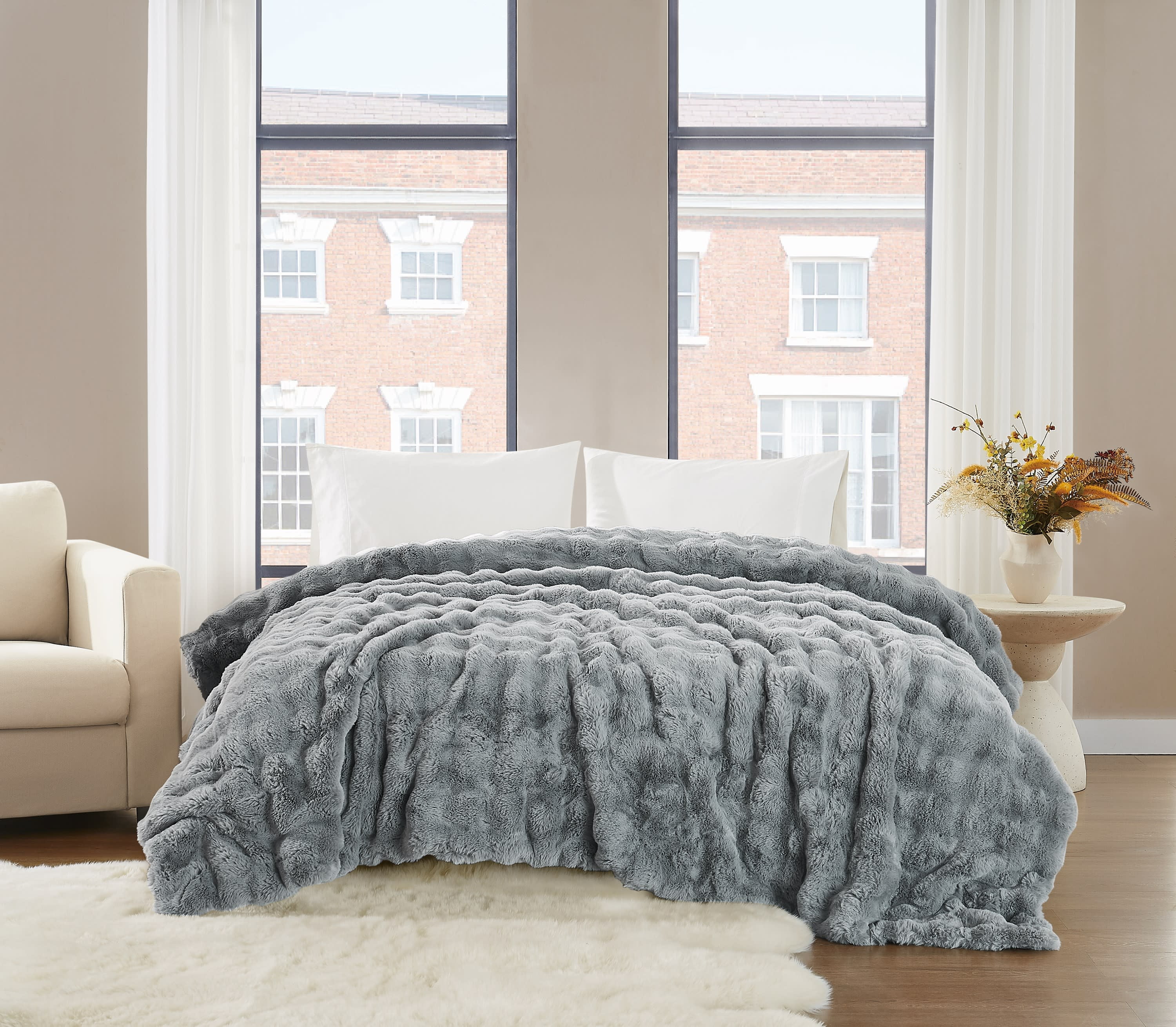 Brooklyn Loom Bubble Faux Fur 100% Microfiber Polyester Full/Queen ...