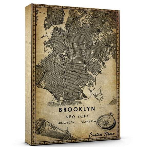 Brooklyn Map Poster, New York Map Art Poster, Canvas, Brooklyn Map City ...