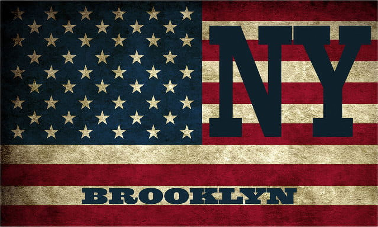 Brooklyn NY New York Kings County Vintage US Flag Decal Bumper Sticker ...