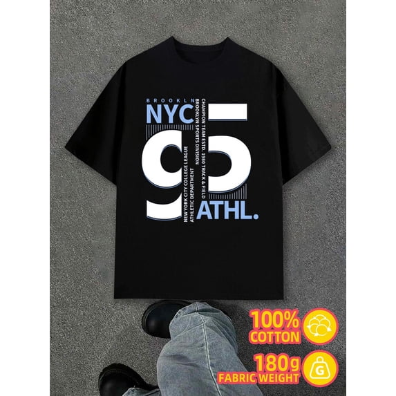 Brooklyn NYC 95 mens black 180G 100% Cotton Everyday and weekend wear ...