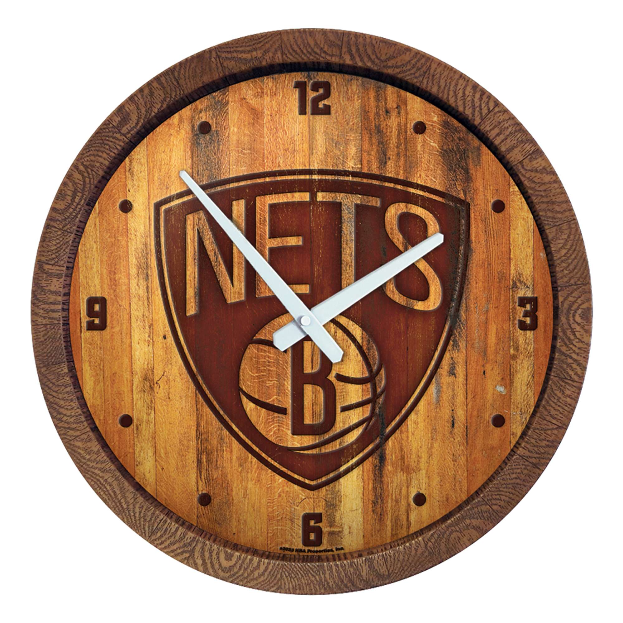 Brooklyn Nets: "Faux" Barrel Top Clock - Walmart.com