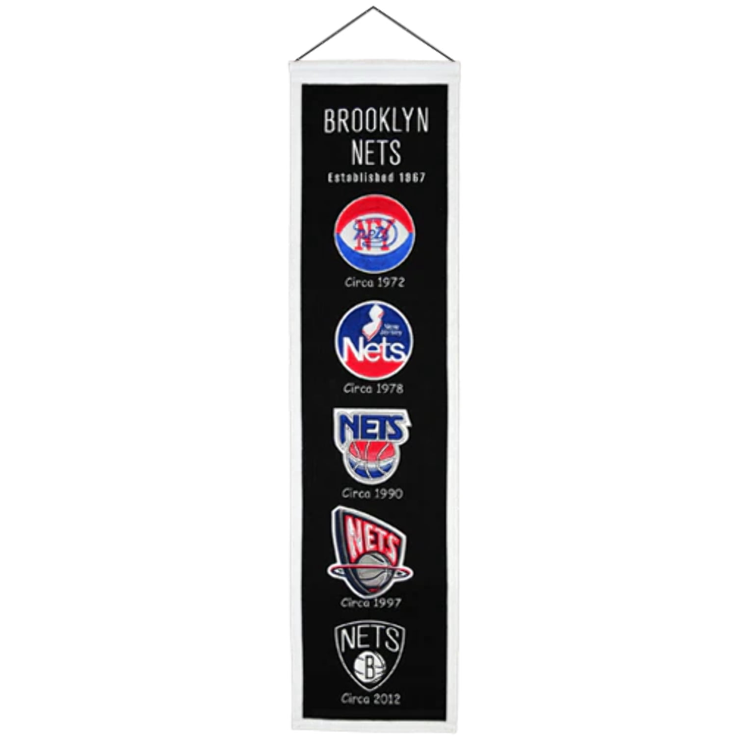 Brooklyn Nets Logo Evolution Heritage Banner - Walmart.com