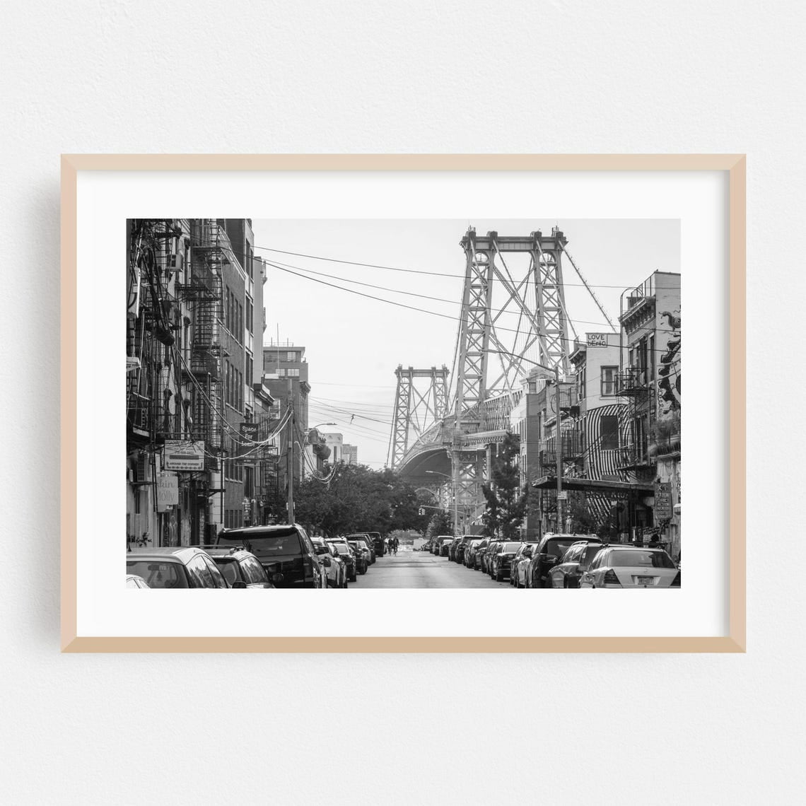 Brooklyn New York Wall Art Black And White City Home Decor Street ...