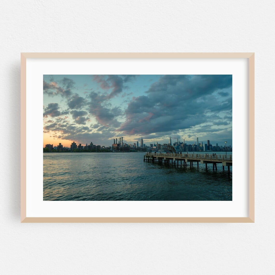 Brooklyn New York Wall Art Cityscape Skyline Home Decor Sunset ...