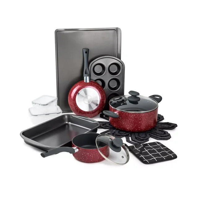 Brooklyn Steel Co. Cookware Set 16 piece Kitchen Essentials Pots and ...