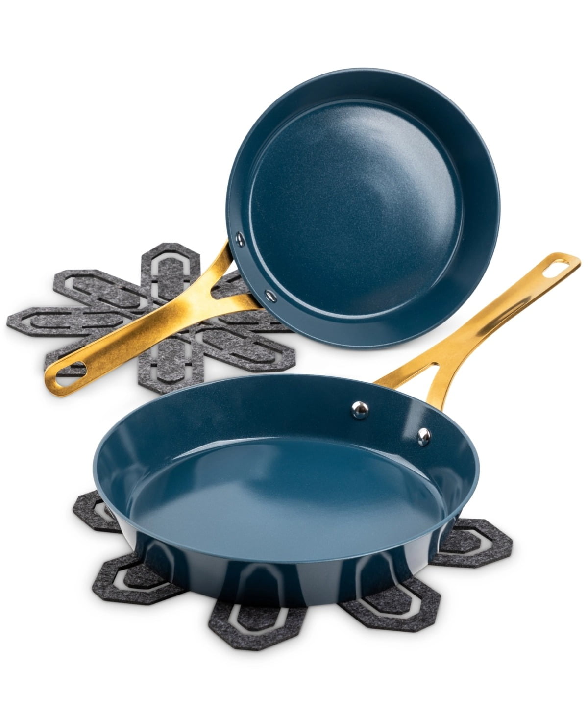 Brooklyn Steel Co. Induction Compatible Frypan Set, NAVY Emerald ...