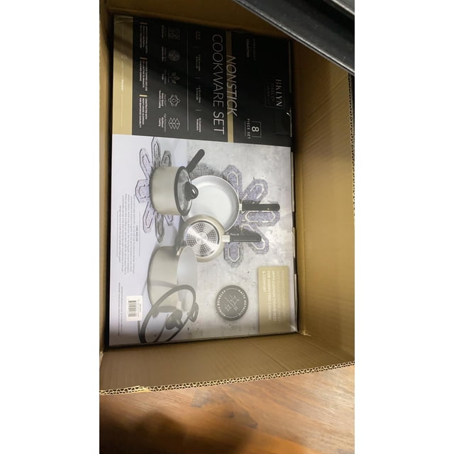 Brooklyn Steel Co. Silver Ultraviolet Nonstick 8-Pc. Cookware Set ...