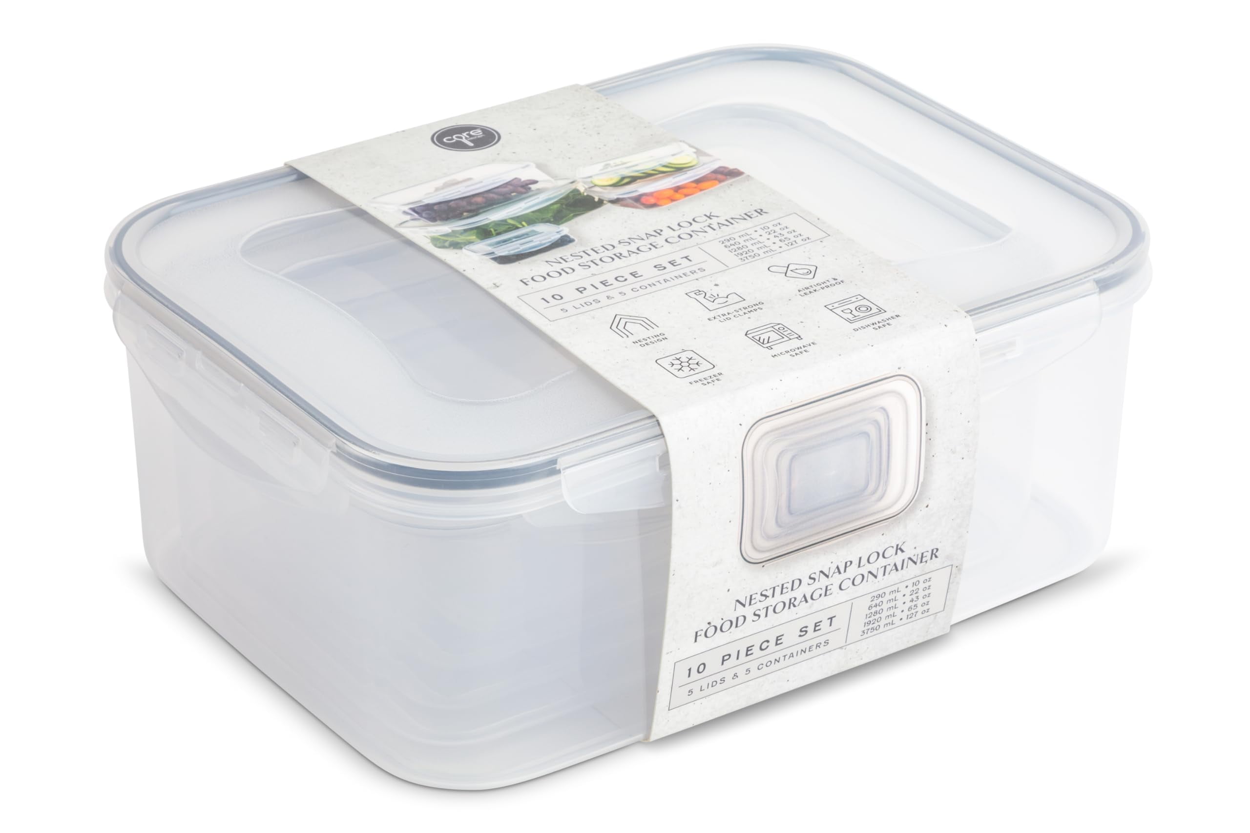 Brooklyn Steel Nested Snap Lid Food Storage Containers - Rectangular ...