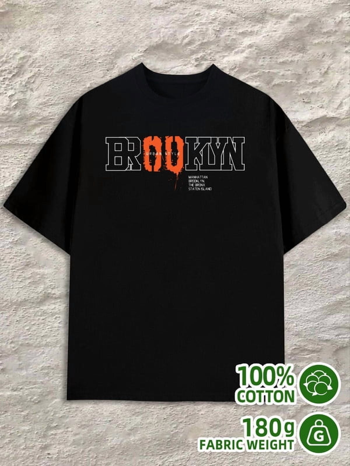Brooklyn Style Tee men 180G 100% Cotton black Unique Design Unisex ...