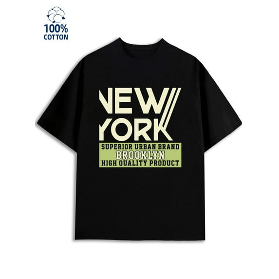 Brooklyn Tee for men new year 180G 100% Cotton black Christmas color ...