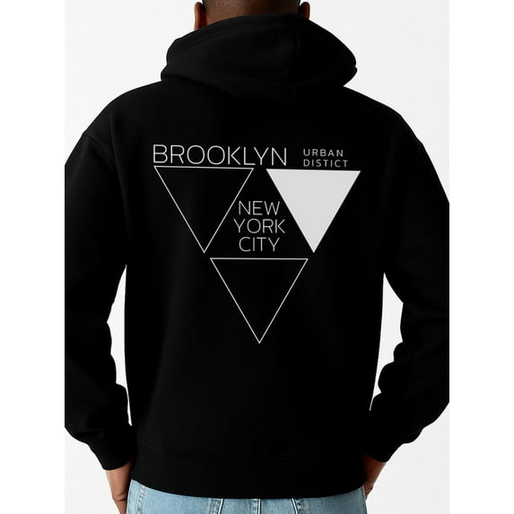 Brooklyn Triangles Hoodie sweatshirt men polyester black Daily and ...