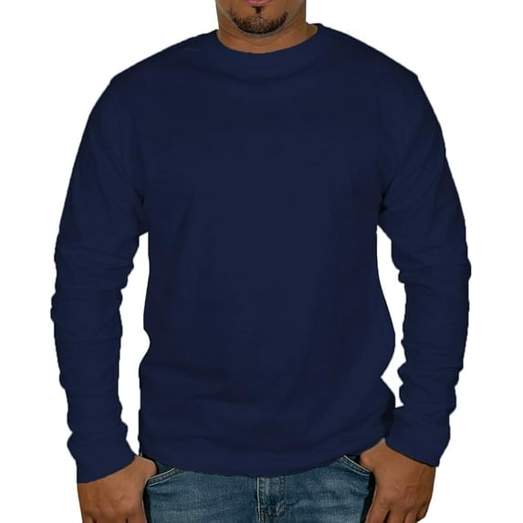 Brooklyn Vertical Mens Long Sleeve Cotton T Shirt Crew Neck 5 colors S ...