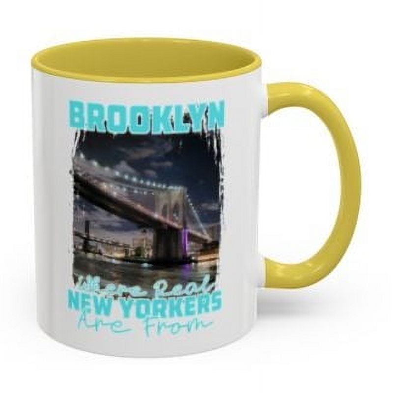 Brooklyn Where Real New Yorkers are from Mug with Golden Yellow Inside ...