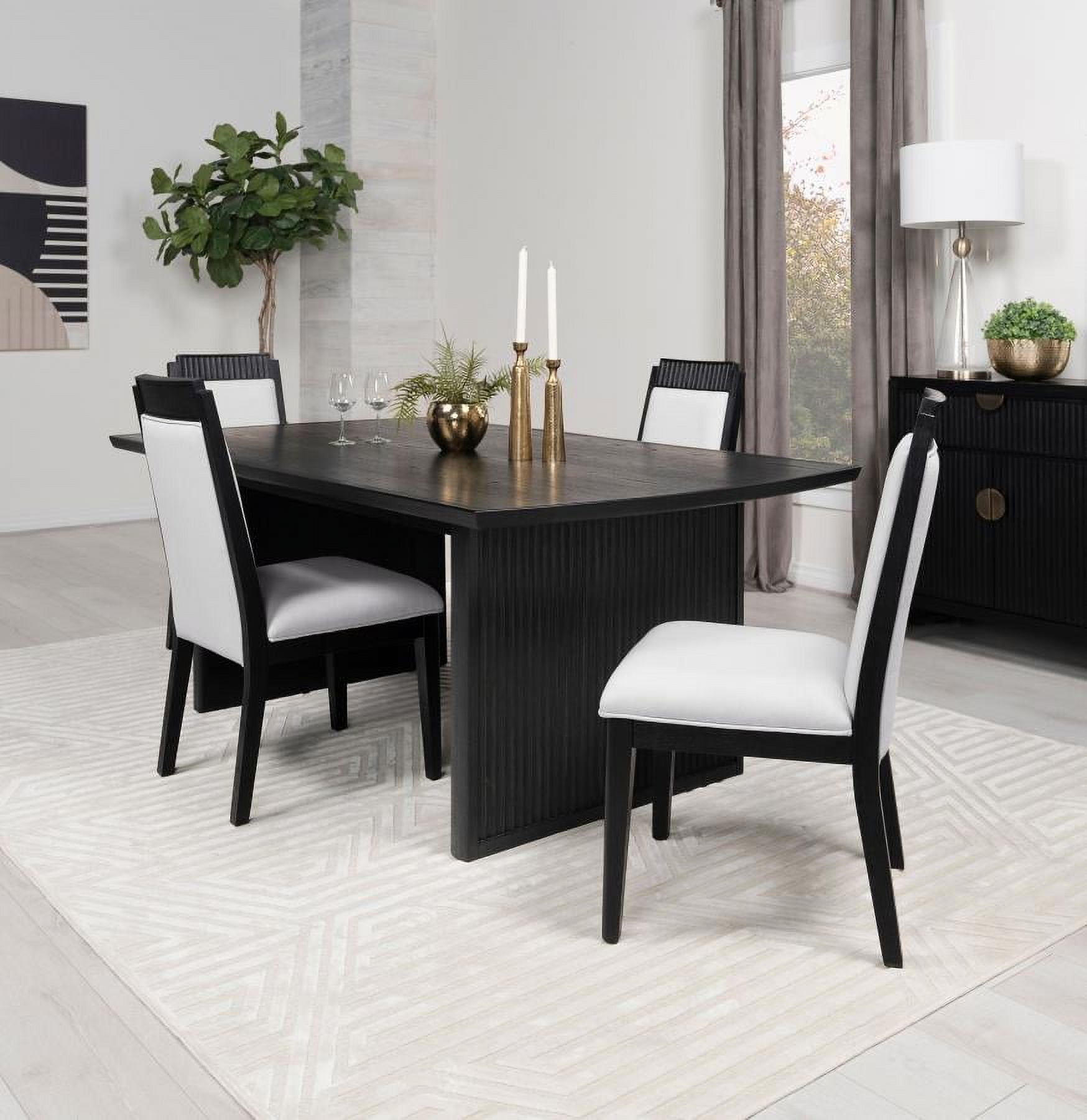 Brookmead 5-Piece Dining Set - Black Finish - Removable Leaf - Walmart.com