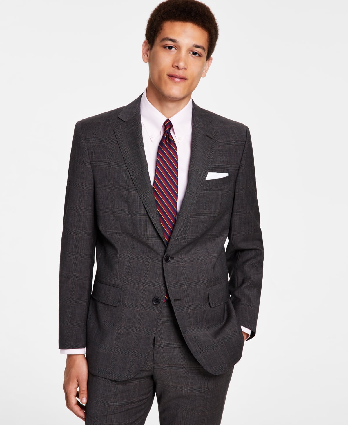 Brooks Brothers Men's Classic-Fit Wool Blend Suit Jacket Brown 40S B4HP ...
