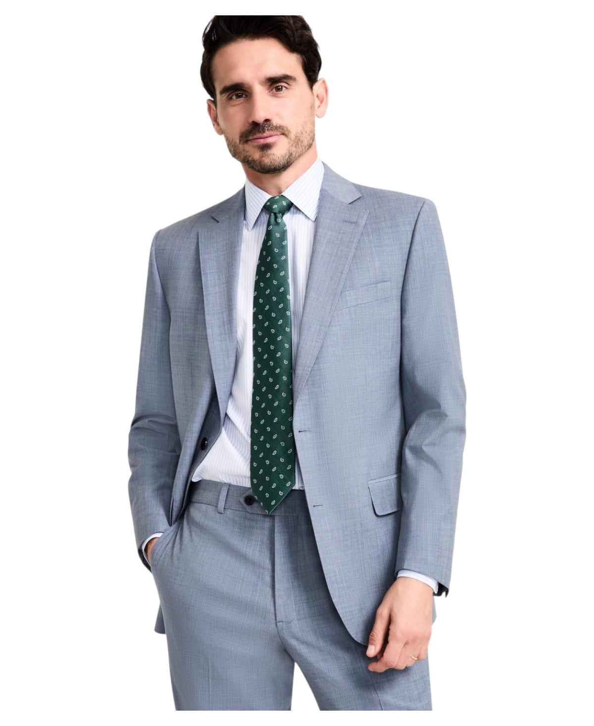 Brooks Brothers Mens Classic-Fit Stretch Suit Jacket Blazer 52 L Light ...