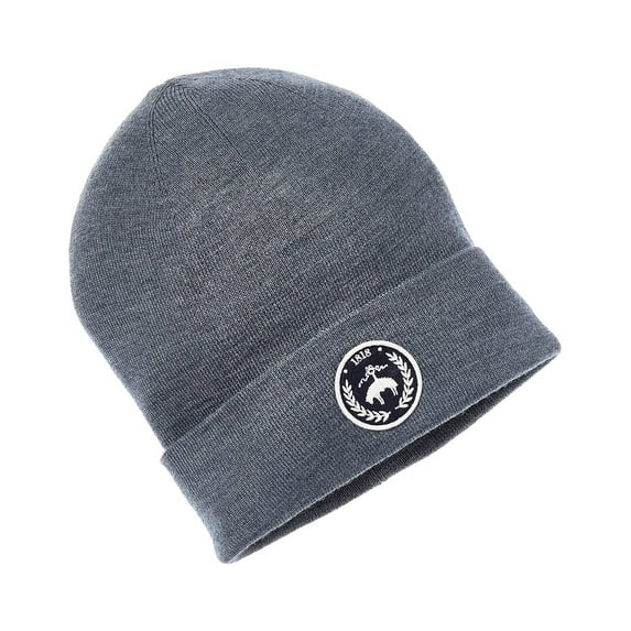 Brooks Brothers Patch Double Layer Wool-Blend Beanie, os, Grey ...
