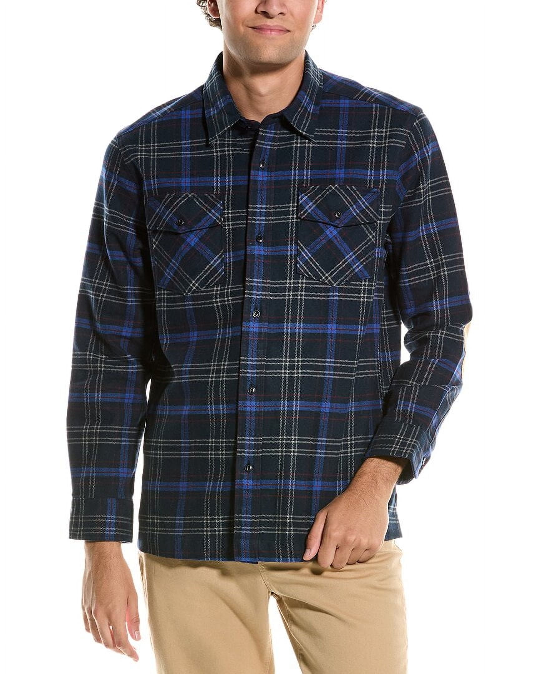 Brooks Brothers mens Rugged Flannel Shirt Jacket, XL, Blue - Walmart.com