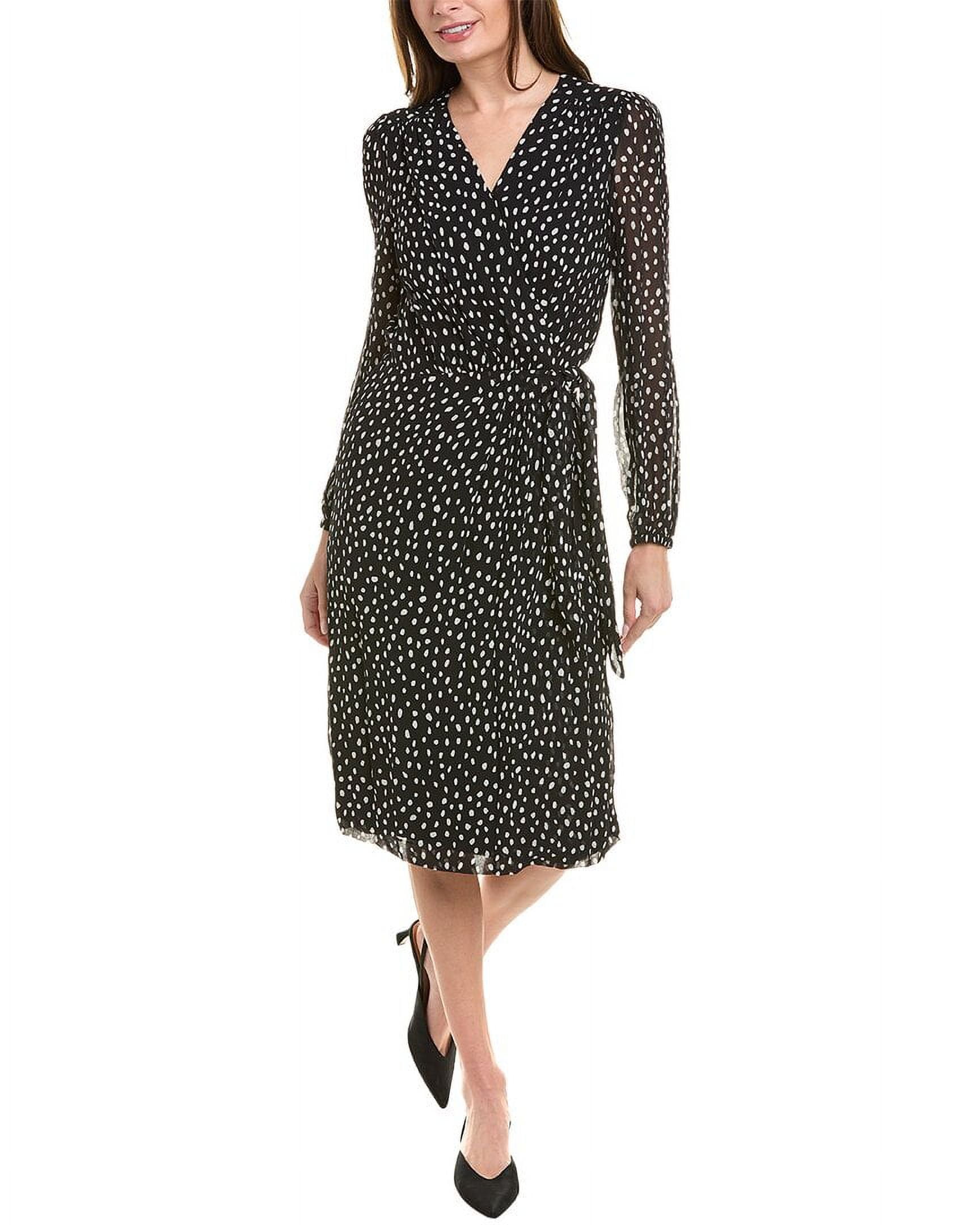 Brooks Brothers womens Spots Wrap Dress, 4, Black - Walmart.com