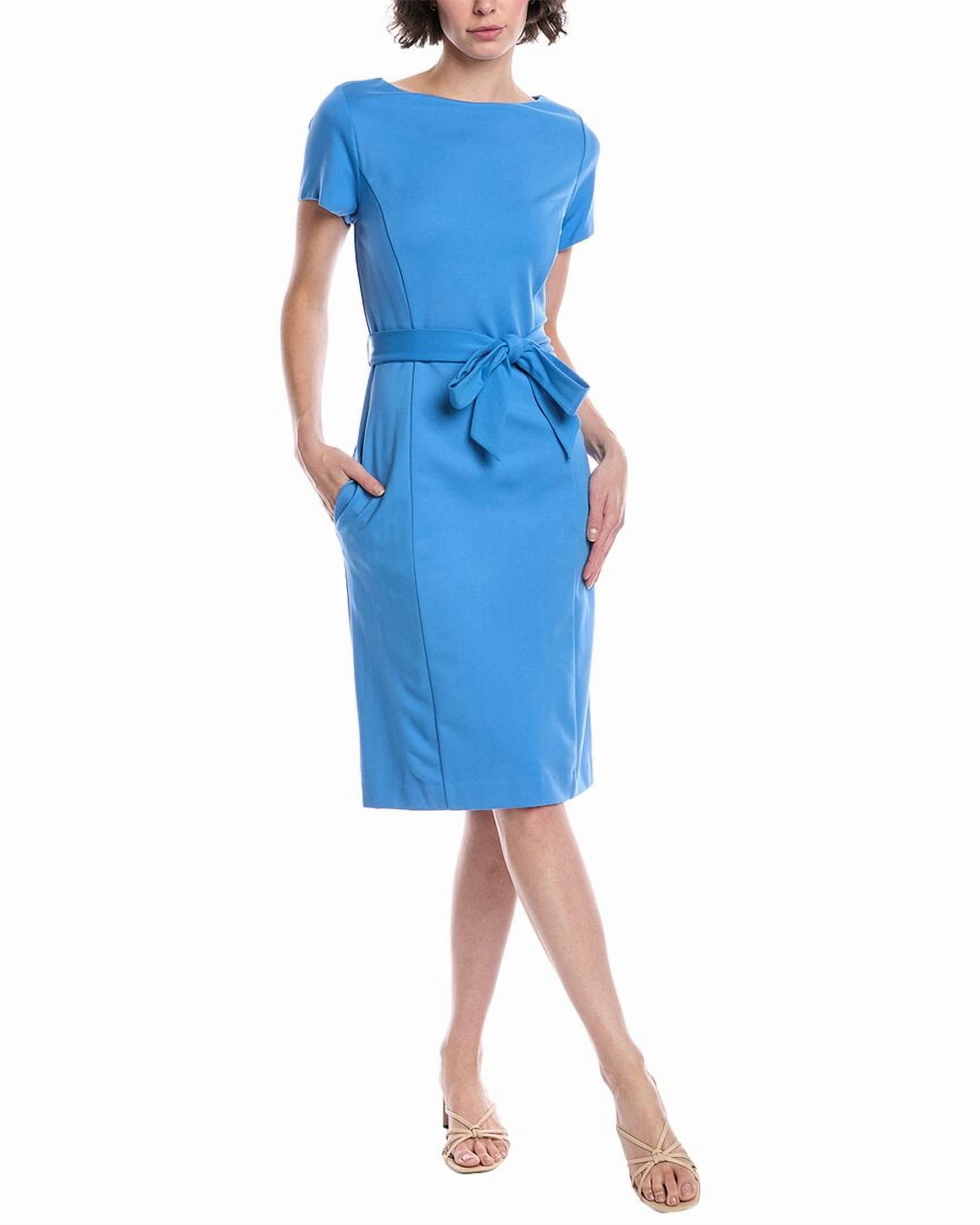 Brooks Brothers womens Waist Tie Sheath Dress, 16, Blue - Walmart.com