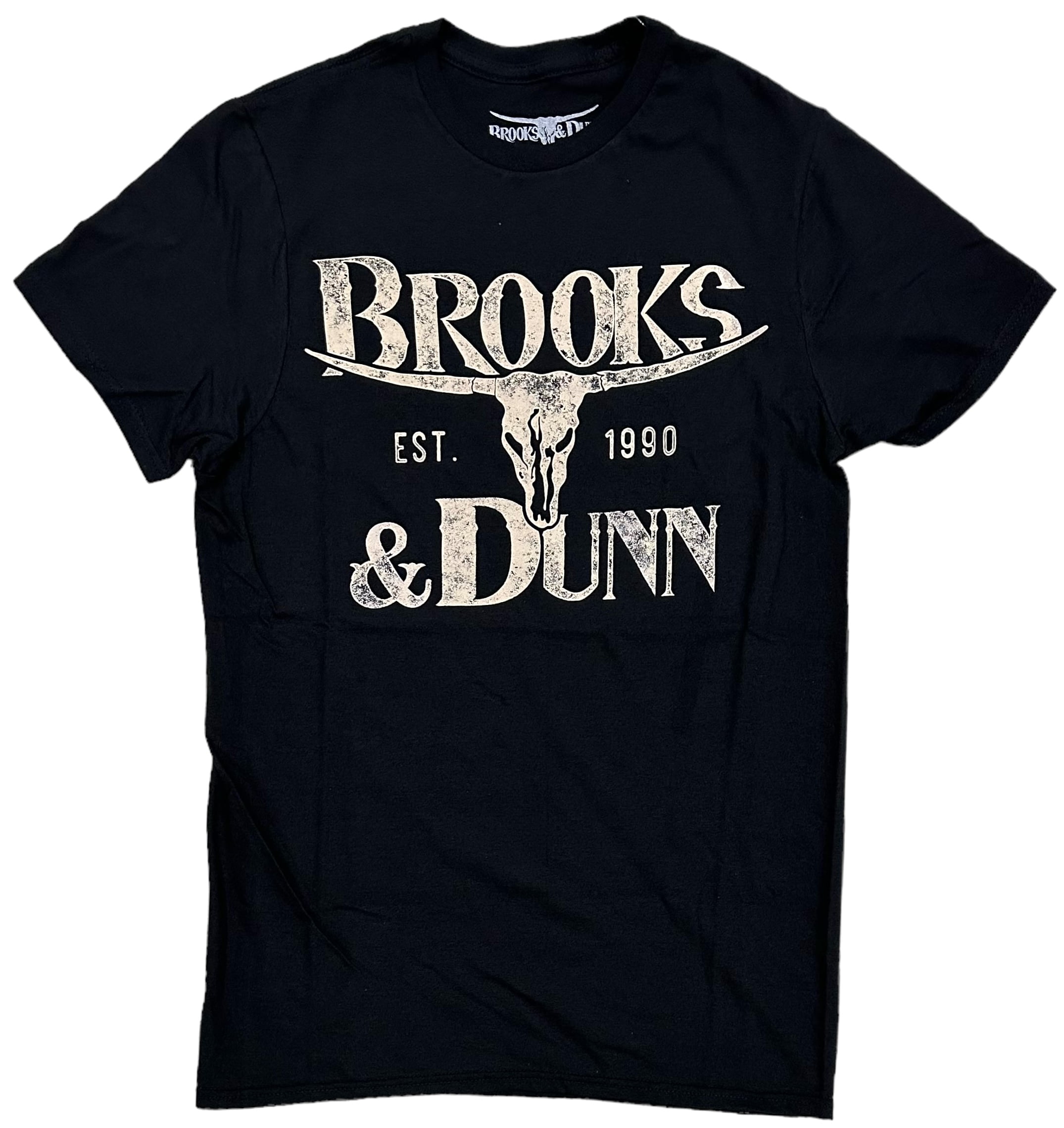 Brooks & Dunn Men's Official Merchandise Distressed Logo Tee T-Shirt in ...