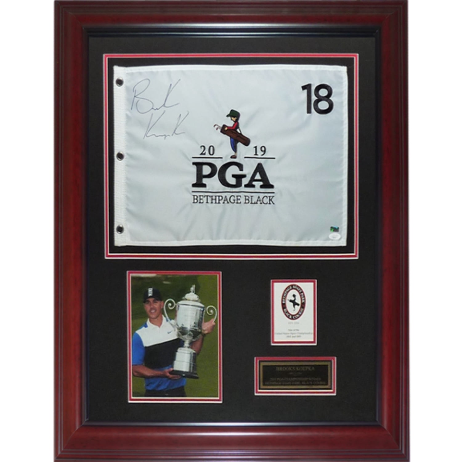 Brooks Koepka Autographed 2019 US Open Pin Flag (Bethpage Black) Deluxe ...