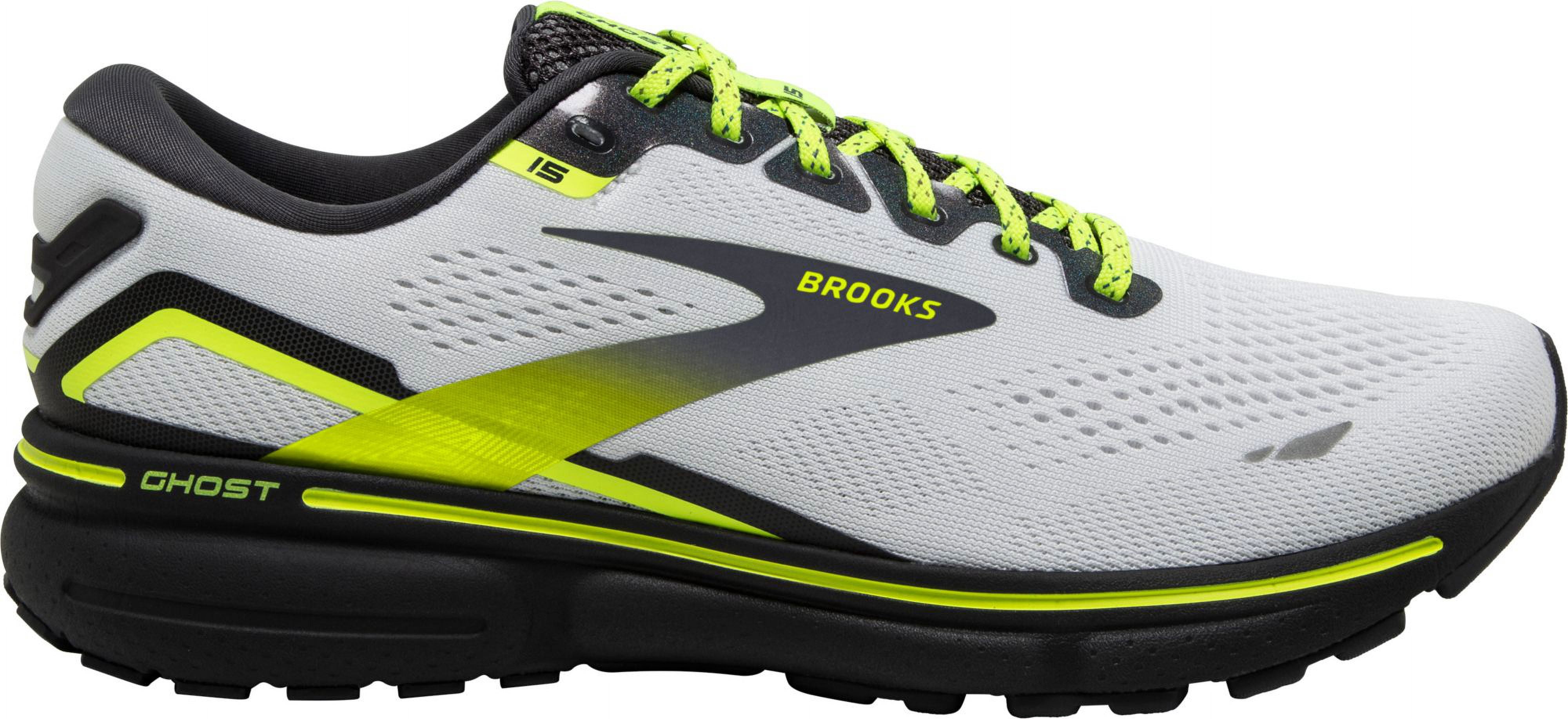 Brooks Men's Run Visible Ghost 15 Running Shoes (White/Ebony, 11 D US ...