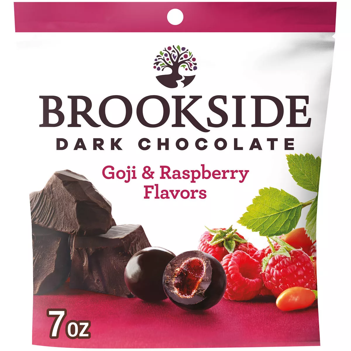 Brookside Dark Chocolate, Goji and Raspberry Chocolate Bag Candy - 7oz ...