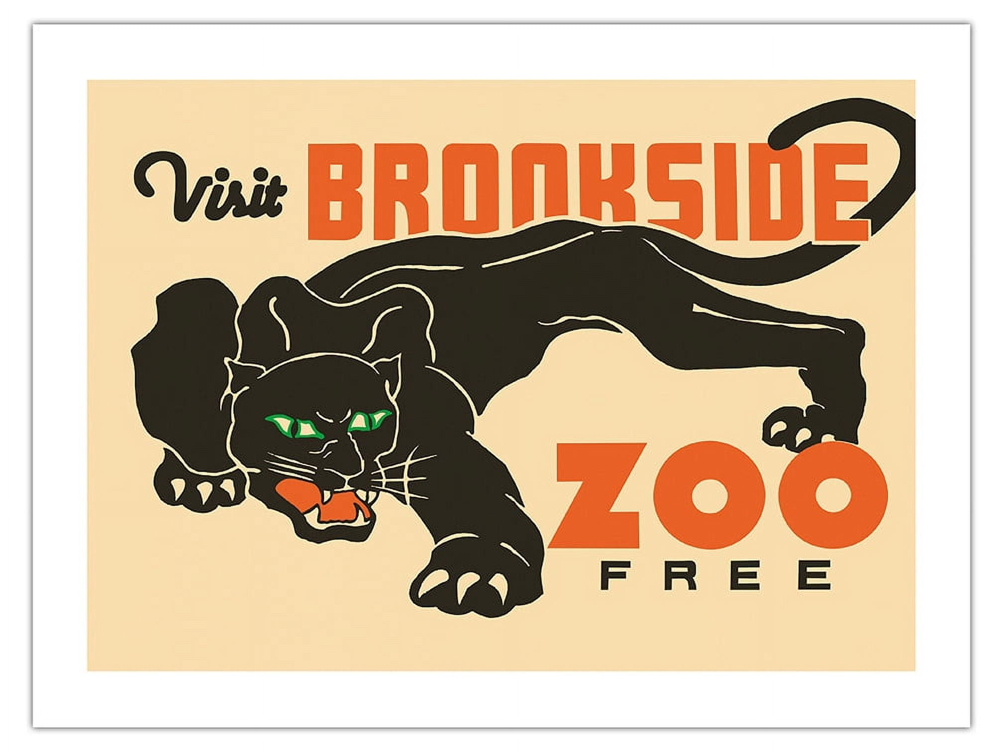 Brookside Zoo Chicago - Black Panther - Vintage Travel Poster by Carken ...