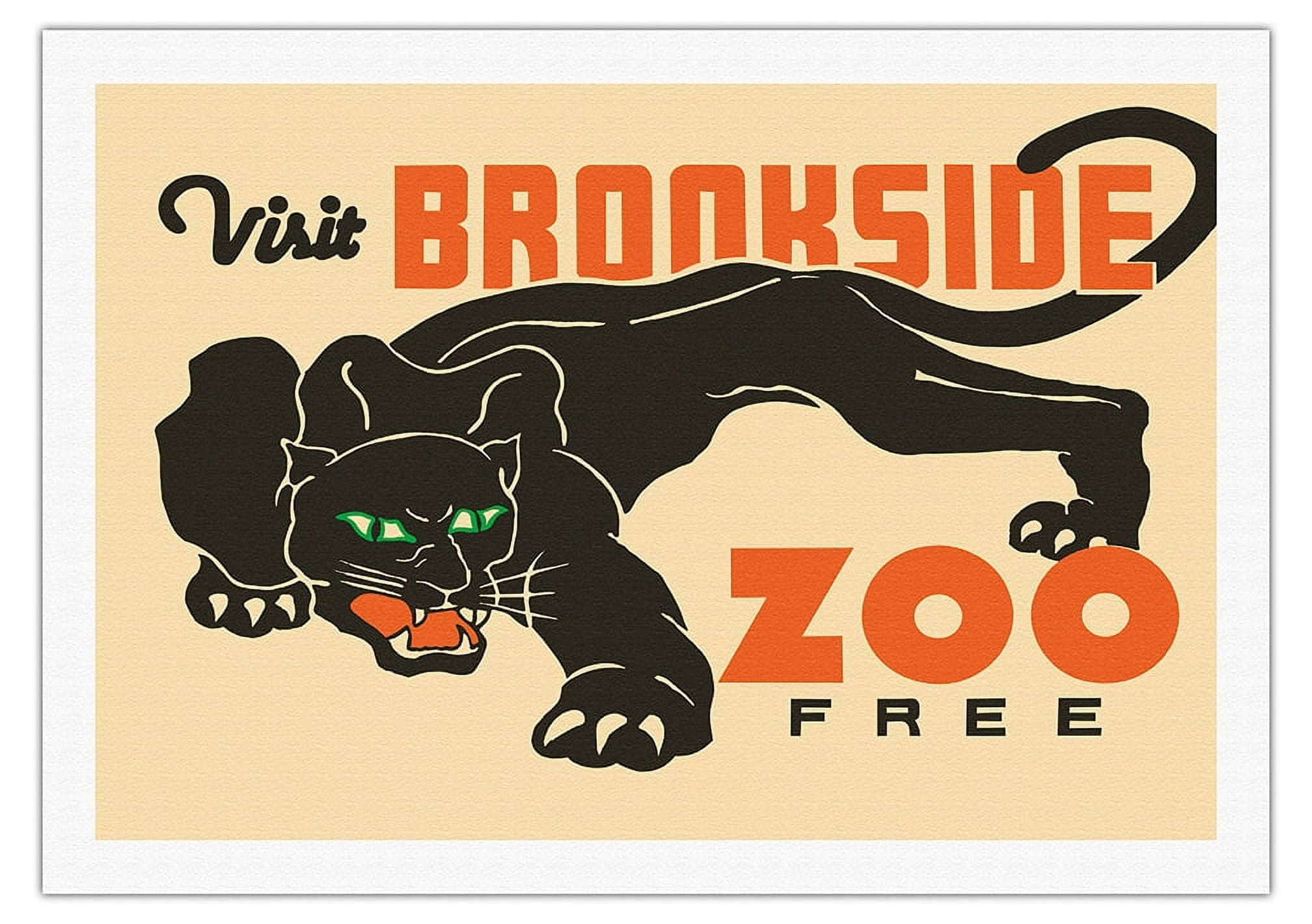 Brookside Zoo Chicago - Black Panther - Vintage Travel Poster by Carken ...