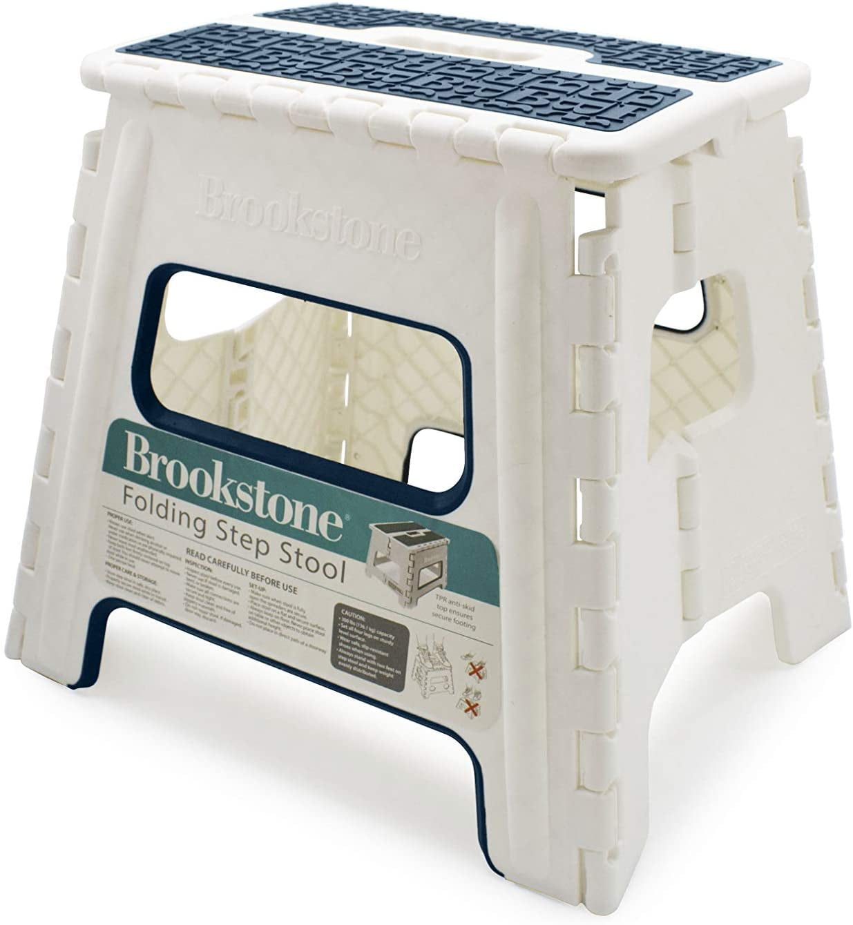 Brookstone 13 inch Foldable Plastic Step Stool, Non-Slip, 300lbs ...