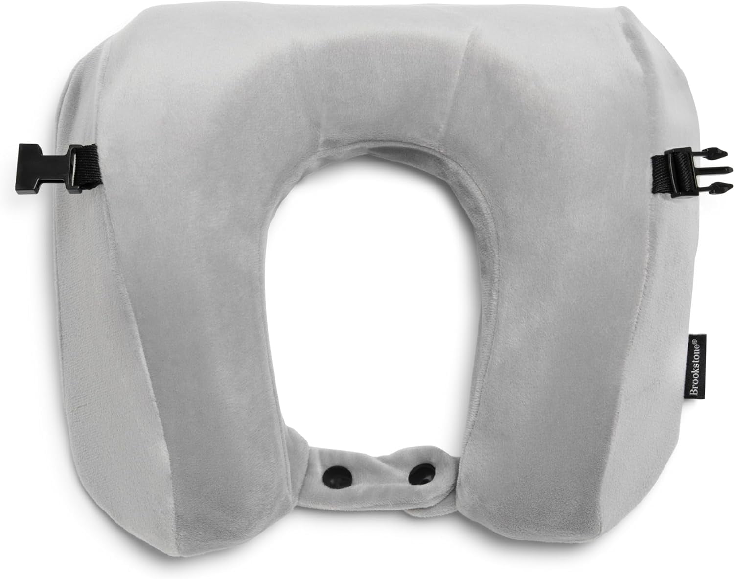 Brookstone 2-in-1 Memory Foam Travel Pillow - Cozy U-Shaped Soft Neck ...