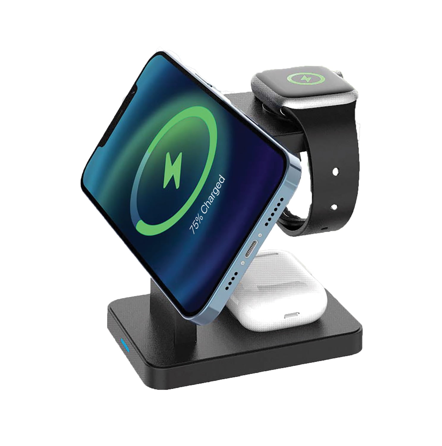 Brookstone 3-in-1 Magsafe Wireless Charging Station - Qi-Certified Charging Stand for iPhone ...
