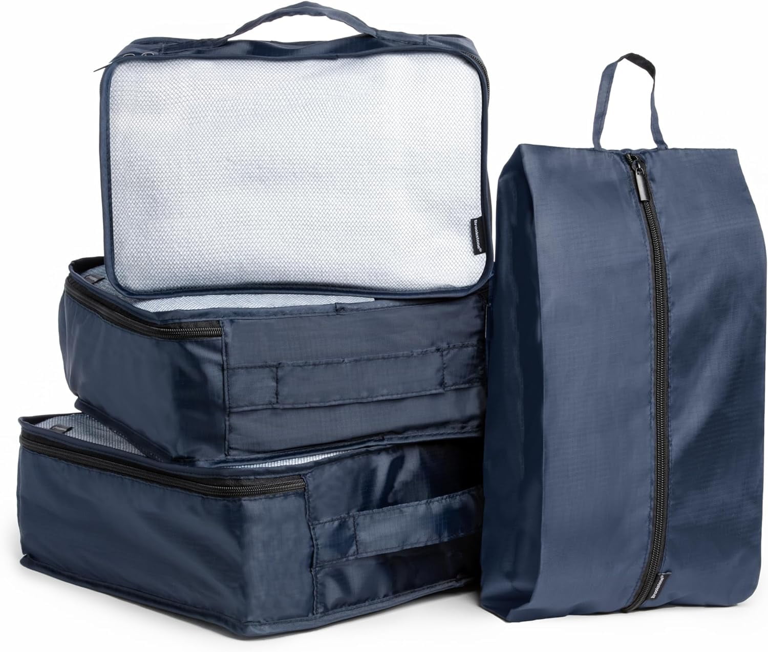 Brookstone 4-Piece Packing Cube Set Apparel Luggage Organizer and Shoe ...