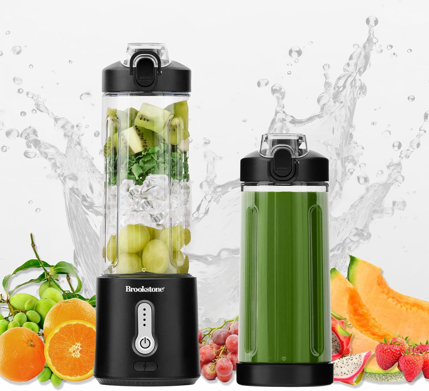 Brookstone Powerful Compact Personal Blender in Black, 500ml, USB ...