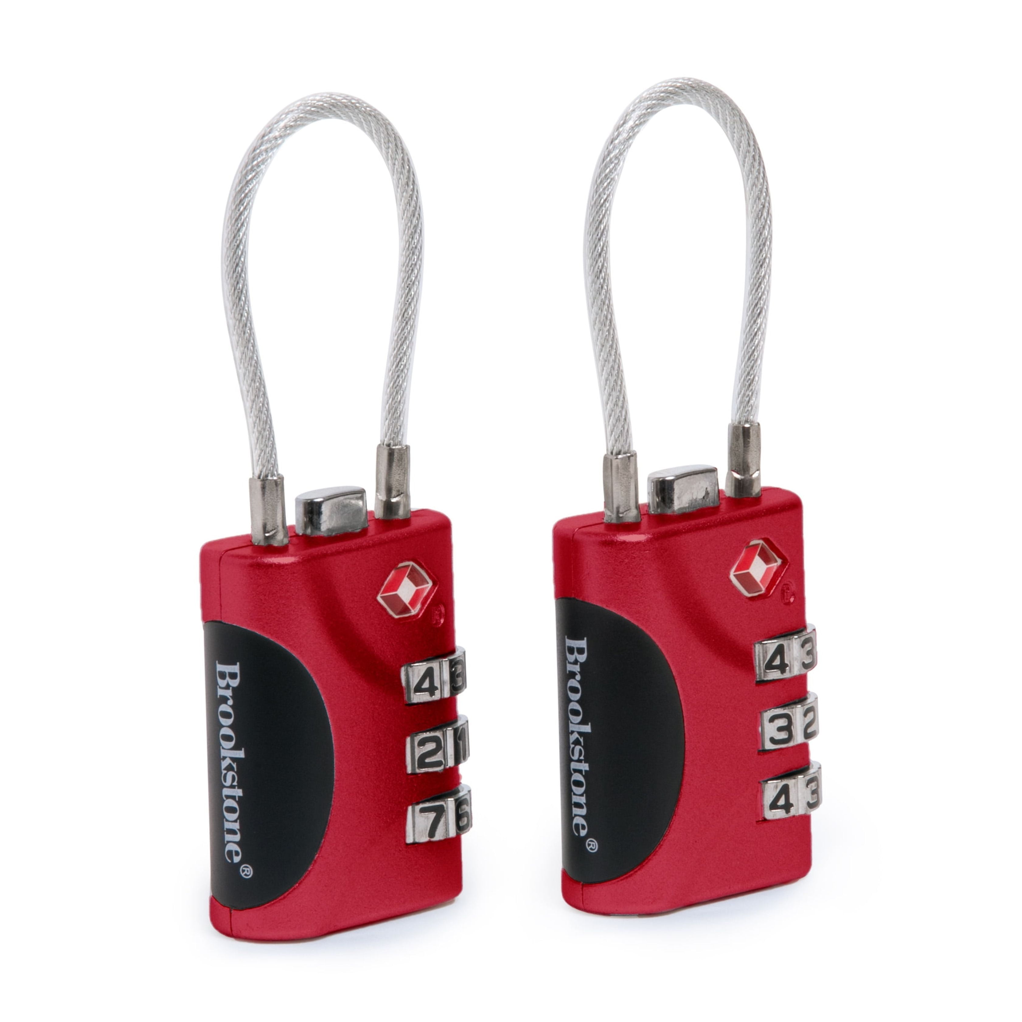 Brookstone TSA Approved Luggage Locks, 2 Pack, 3-Digit Keyless ...