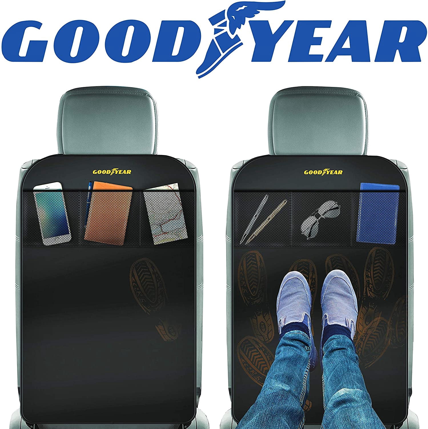 Brookstone Car Kick Mats, Child Kick Protector, 2 Pack, Black - Walmart.com