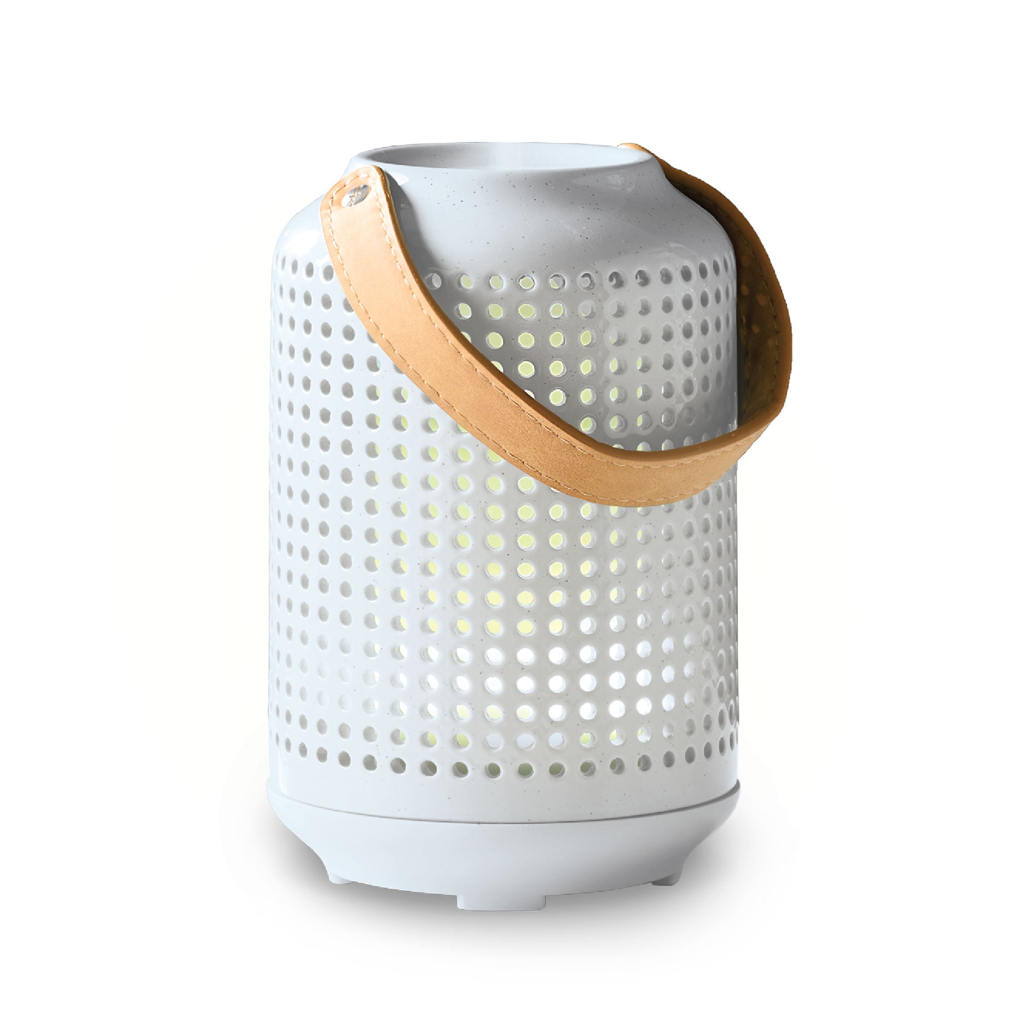 Brookstone Ceramic Ultrasonic Diffuser W/ Warm LED Lights - Grey ...