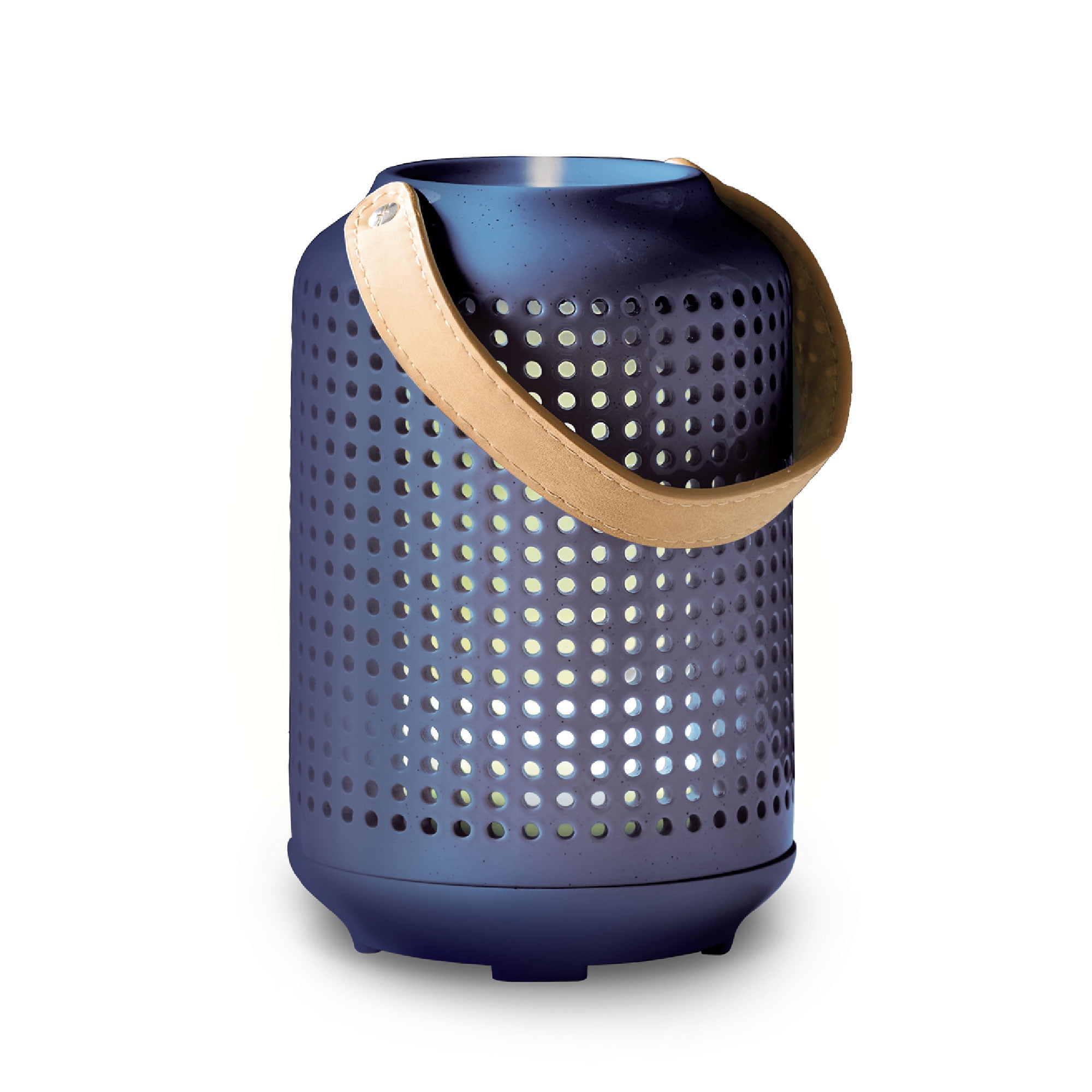 Brookstone Ceramic Ultrasonic Diffuser W/ Warm LED Lights - Navy ...