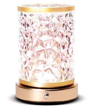 Brookstone Crystal Cut Ambient Lamp with Warm LED Glow, USB Powered ...