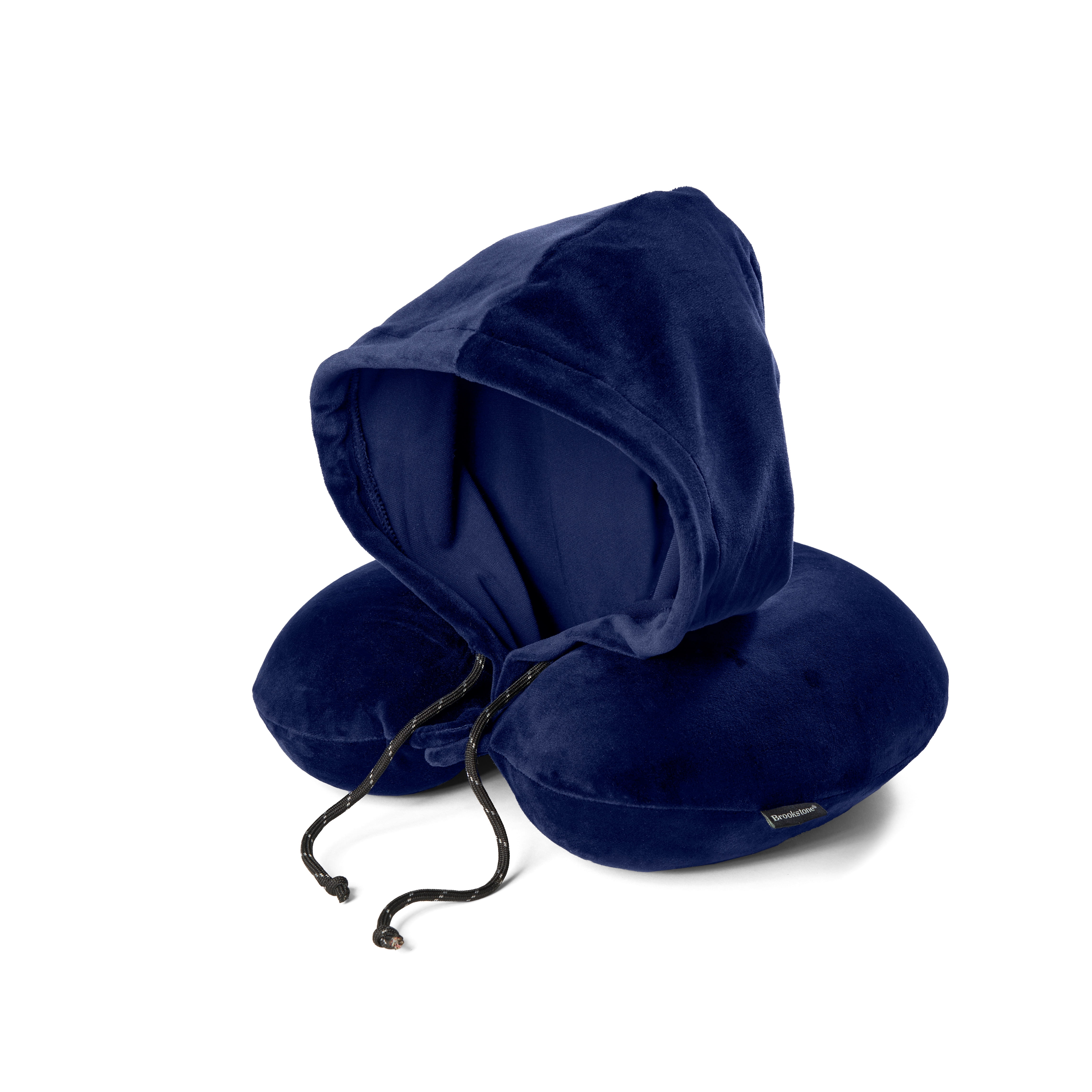 Brookstone Hooded Neck Pillow - High Density Memory Foam Neck Support ...