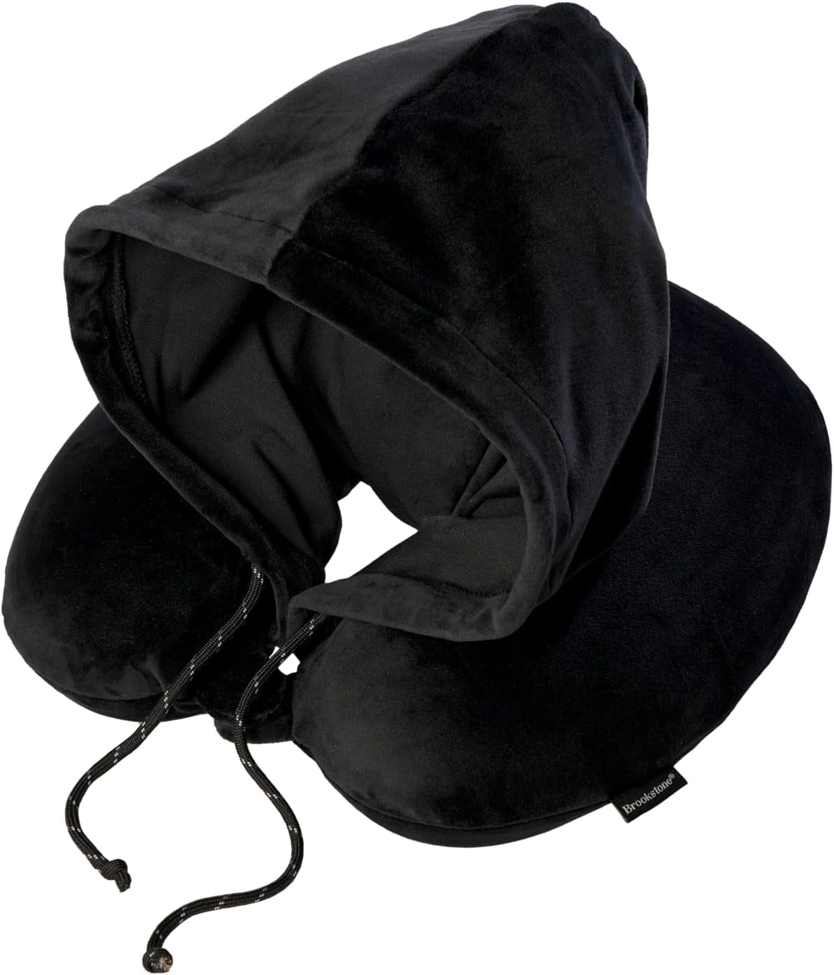 Brookstone Hooded Neck Pillow, High Density Memory Foam, Travel Neck ...