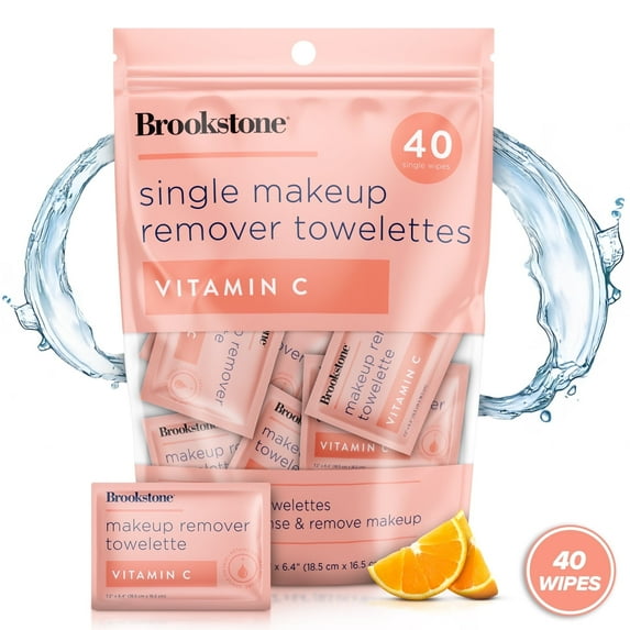 Brookstone Makeup Remover Wipes Single Individually Wrapped Cleanse ...
