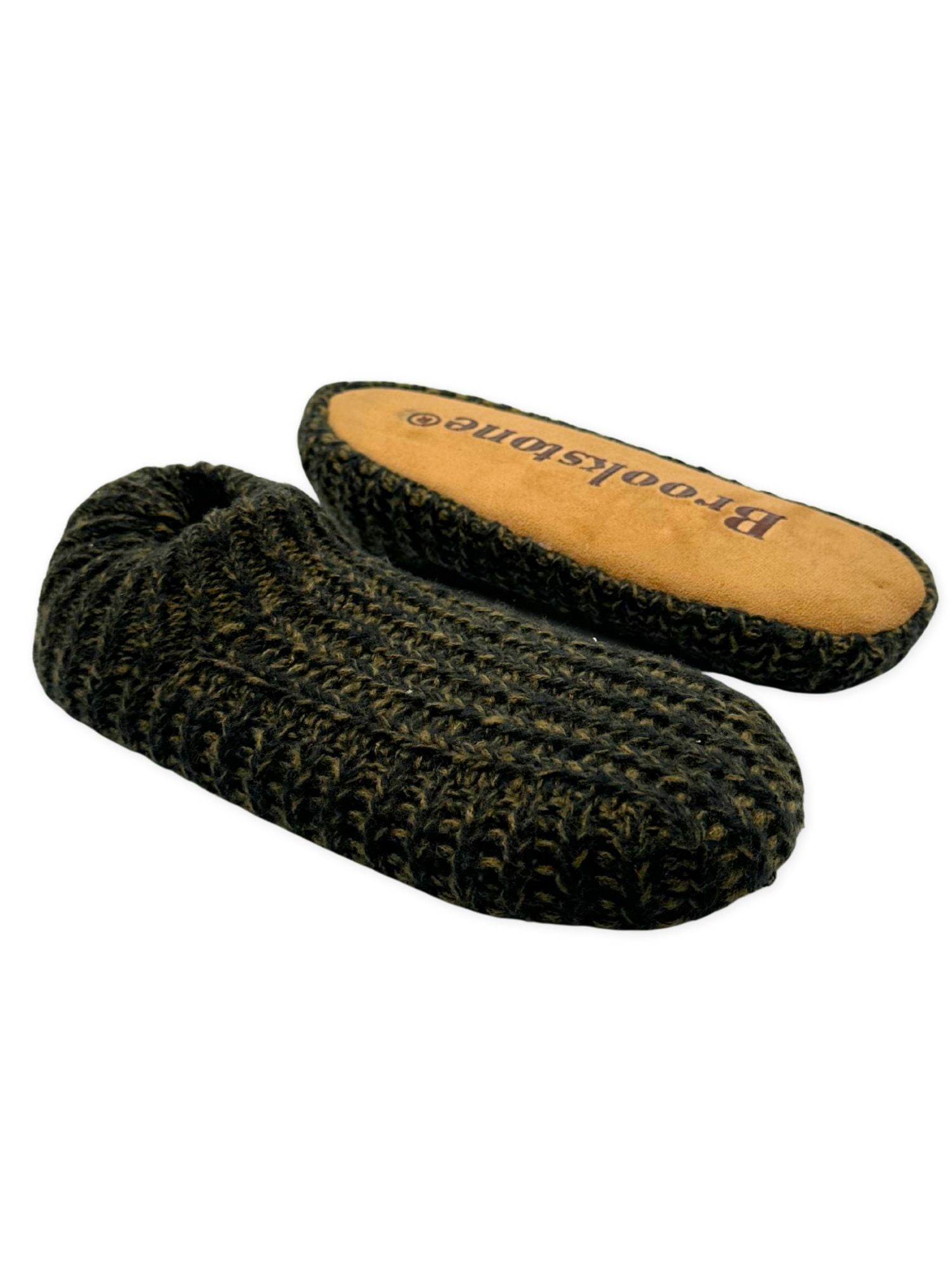 Brookstone Men's Cozy Knit Slipper Socks, 1-Pack, Sizes 7.5-12 ...