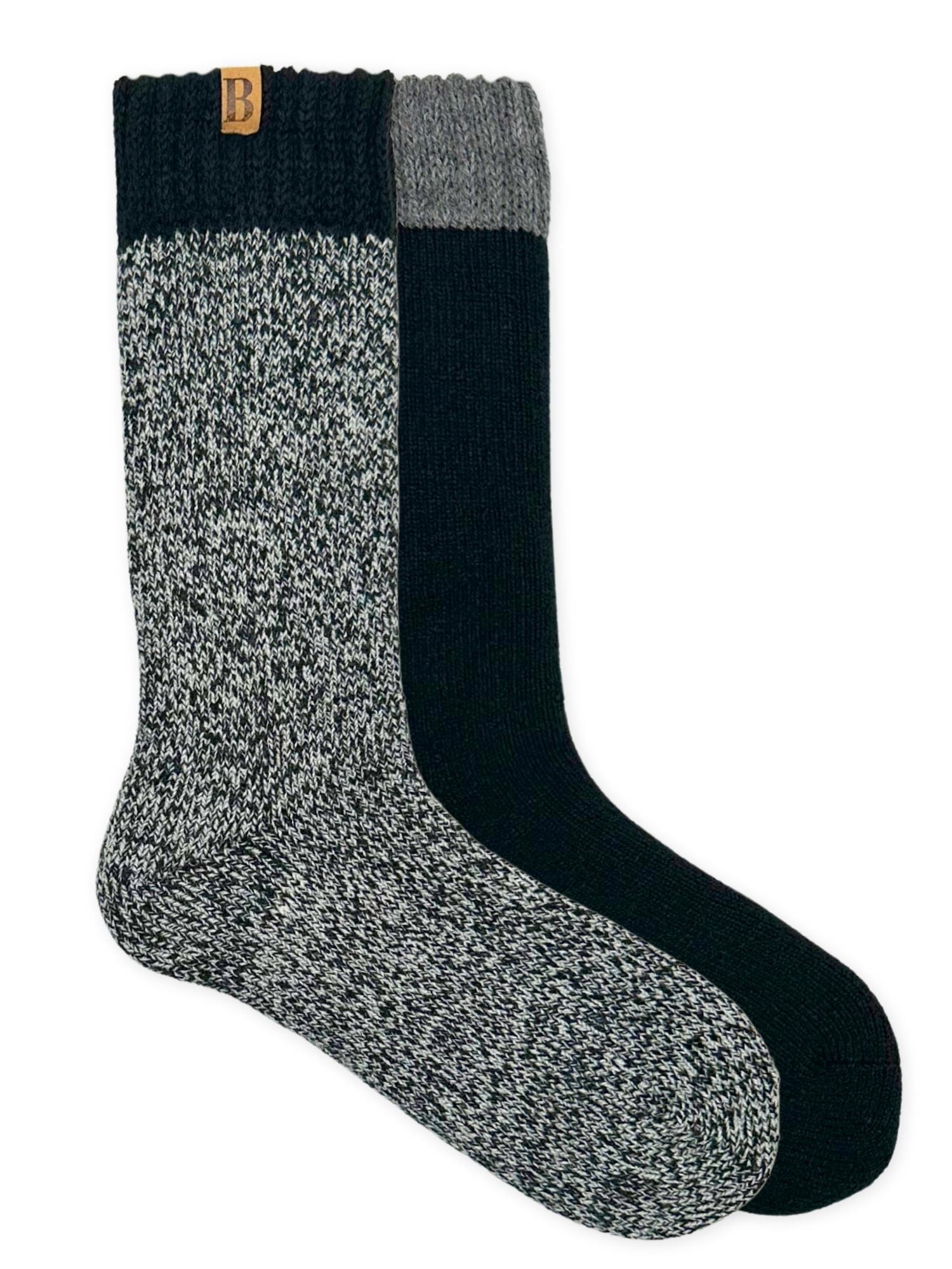 Brookstone Men's Heat-Retaining Boot Socks, 2-Pack, Sizes 6.5-12 ...